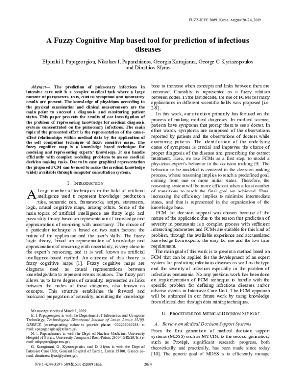 Pdf A Fuzzy Cognitive Map Based Tool For Prediction Of Infectious Diseases Elpiniki 
