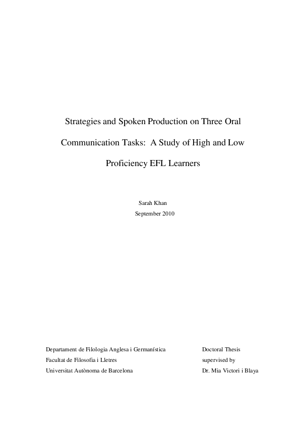 (PDF) Strategies an spoken production on three oral communication tasks ...