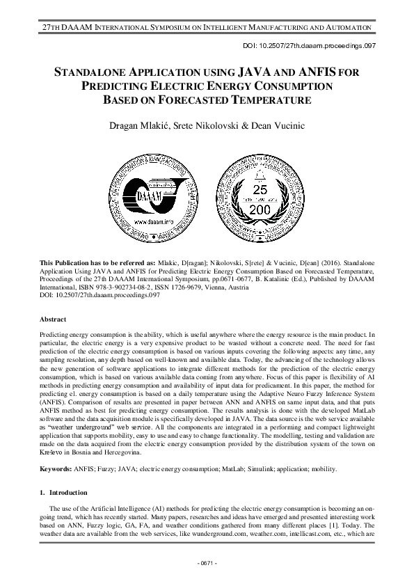 (PDF) Standalone Application Using JAVA and ANFIS for Predicting ...