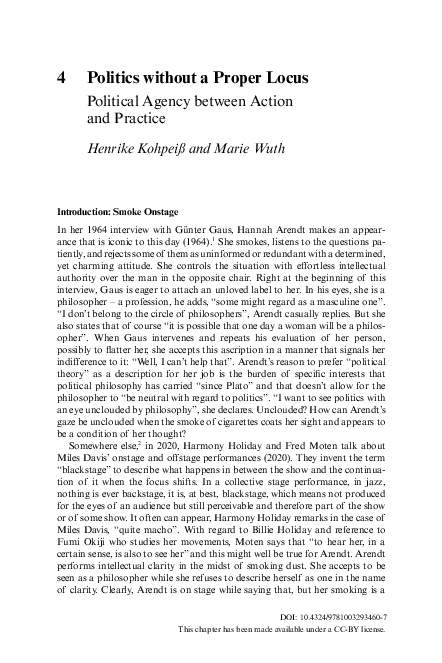 (PDF) Politics without a Proper Locus. Political Agency between Action ...