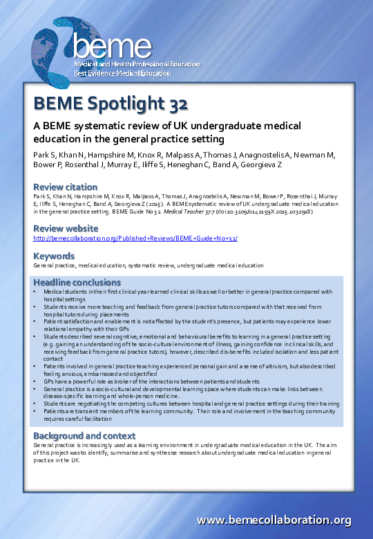 (PDF) A BEME systematic review of UK undergraduate medical education in ...