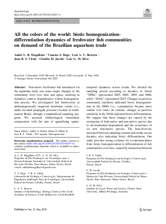 (PDF) All the colors of the world: biotic homogenization ...