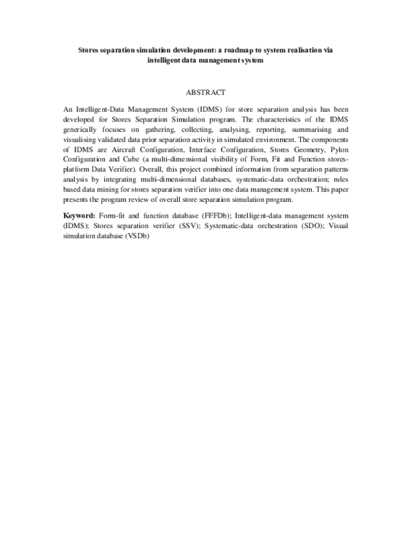 (PDF) Stores Separation Simulation Development: A Roadmap to System ...