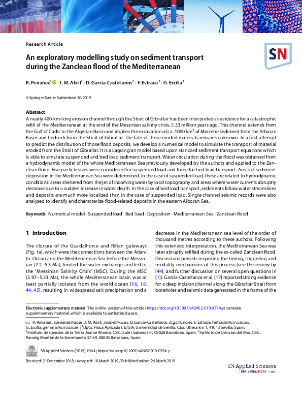 (PDF) An exploratory modelling study on sediment transport during the ...