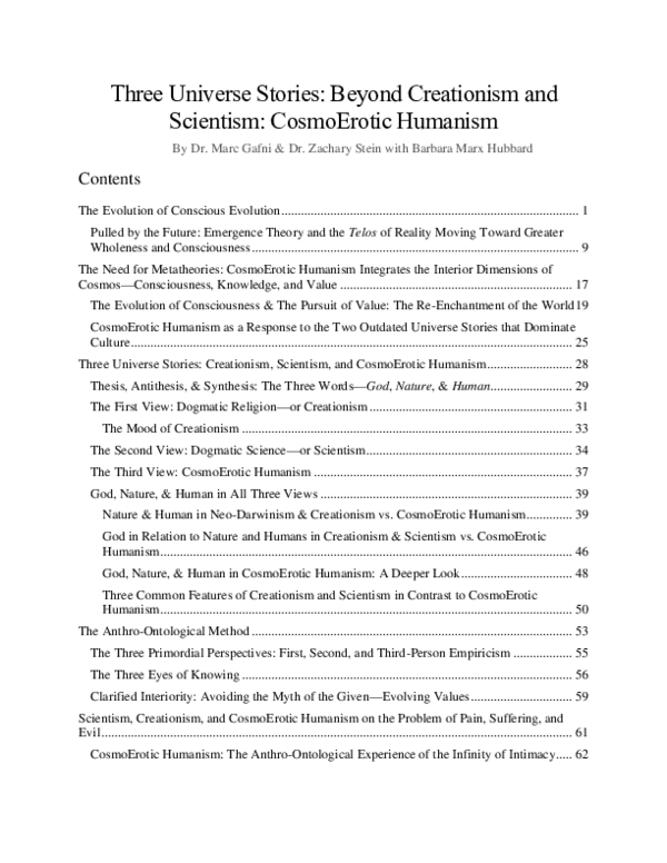 Pdf Three Universe Stories Beyond Creationism And Scientism