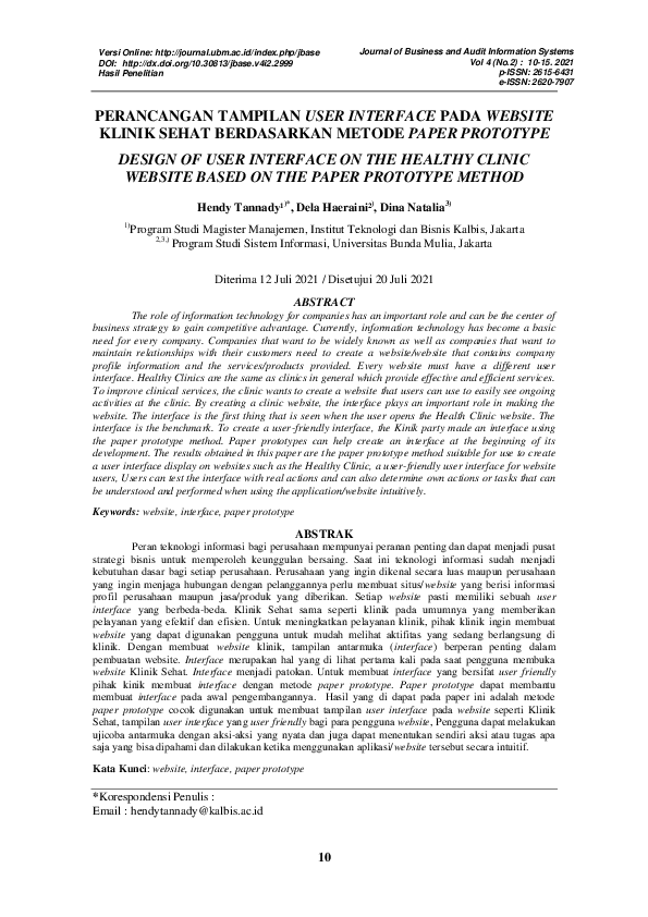 (PDF) Perancangan Tampilan User Interface Pada Website Klinik Sehat ...