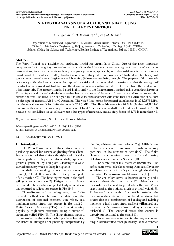 Pdf Strength Analysis Of A Wuxi Tunnel Shaft Using Finite Element