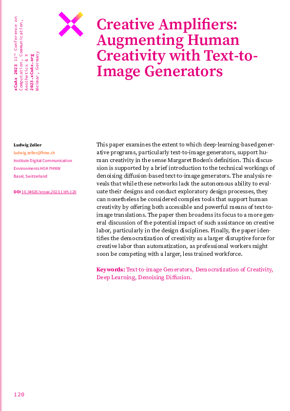 (PDF) Creative Amplifiers: Augmenting Human Creativity with Text-to ...