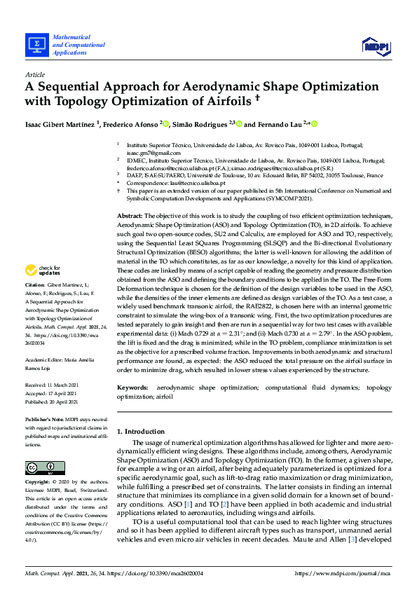 (PDF) A Sequential Approach for Aerodynamic Shape Optimization with Topology Optimization of ...