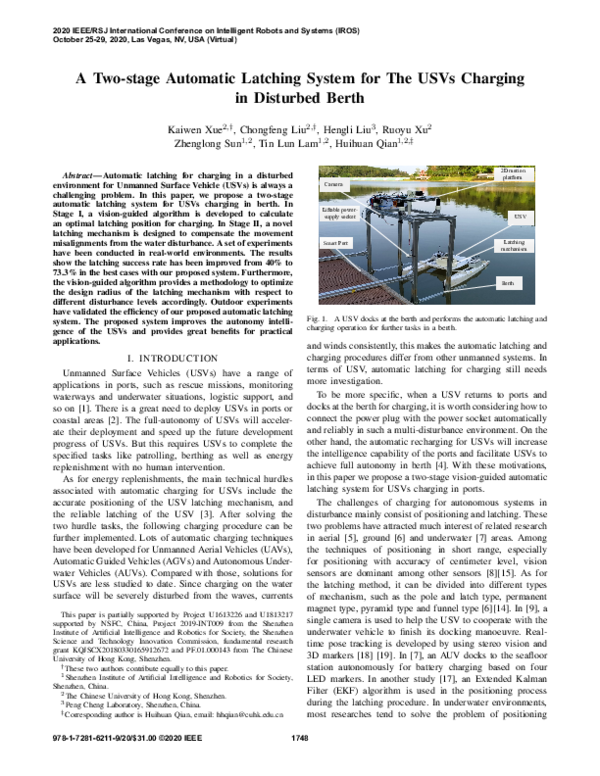 (PDF) A Two-stage Automatic Latching System for The USVs Charging in ...