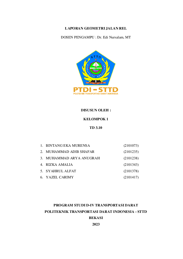 (PDF) LAPORAN GEOMETRI JALAN REL