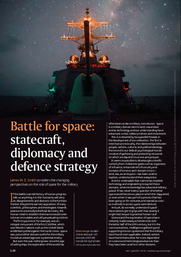 (PDF) Battle for space: statecraft, diplomacy and defence strategy