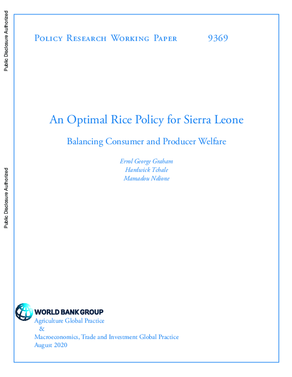 (PDF) An Optimal Rice Policy for Sierra Leone: Balancing Consumer and ...