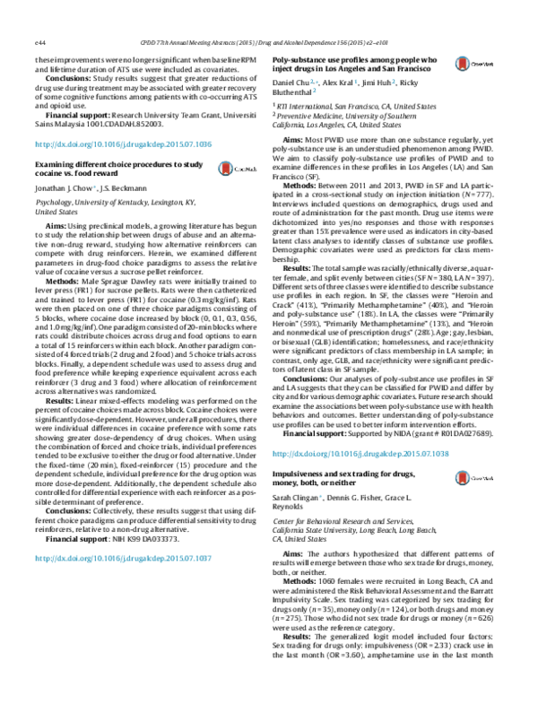 (PDF) Poly-substance use profiles among people who inject drugs in Los ...