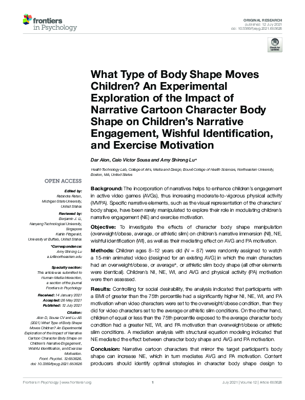(PDF) What Type of Body Shape Moves Children? An Experimental ...