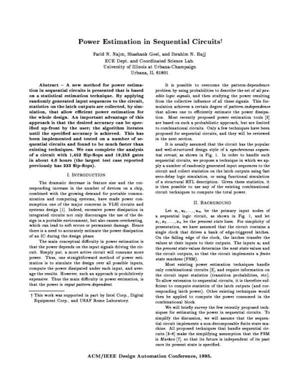 (PDF) Power Estimation in Sequential Circuitsy | Shashank Goel - Academia.edu