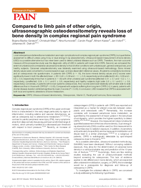 (PDF) Compared to limb pain of other origin, ultrasonographic ...