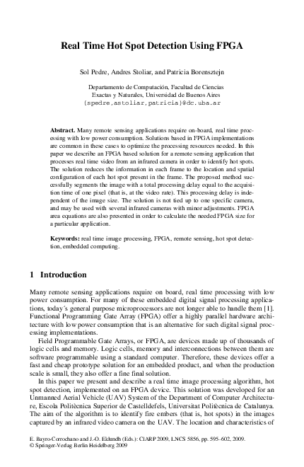 (PDF) Real Time Hot Spot Detection Using FPGA