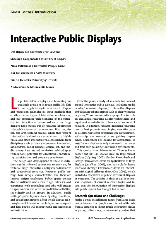 (PDF) Interactive Public Displays | Sheelagh Carpendale - Academia.edu