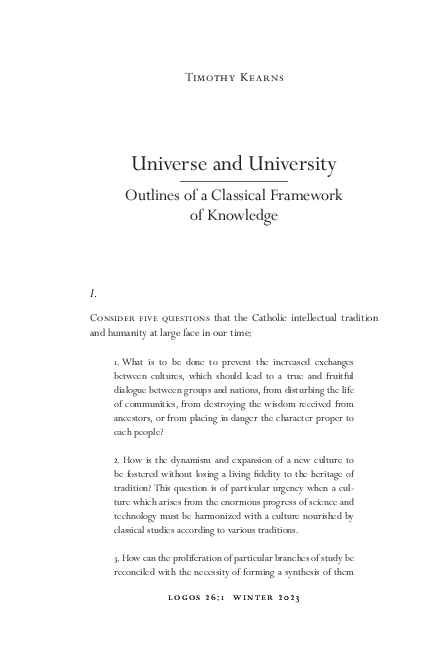 (PDF) Universe and University: Outlines of a Classical Framework of ...