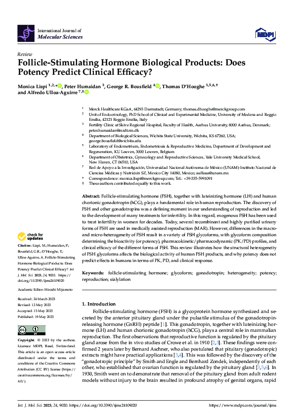 (PDF) Follicle-Stimulating Hormone Biological Products: Does Potency ...