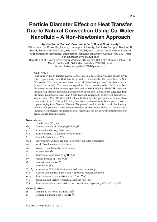 Pdf Particle Diameter Effect On Heat Transfer Due To Natural