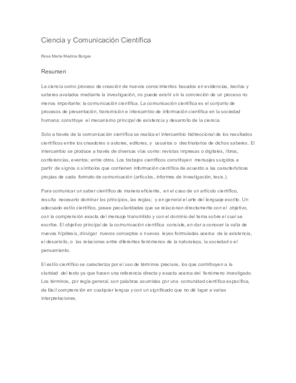 (PDF) Ciencia y Comunicación Científica