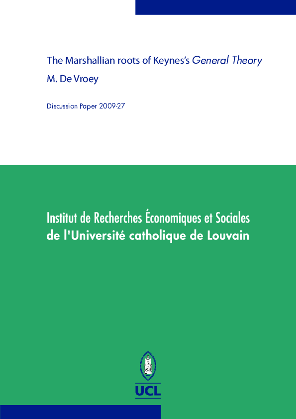 (PDF) The Marshallian Roots of Keynes’s General Theory