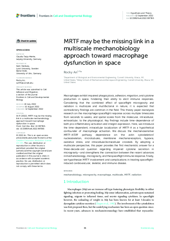 (PDF) MRTF may be the missing link in a multiscale mechanobiology ...