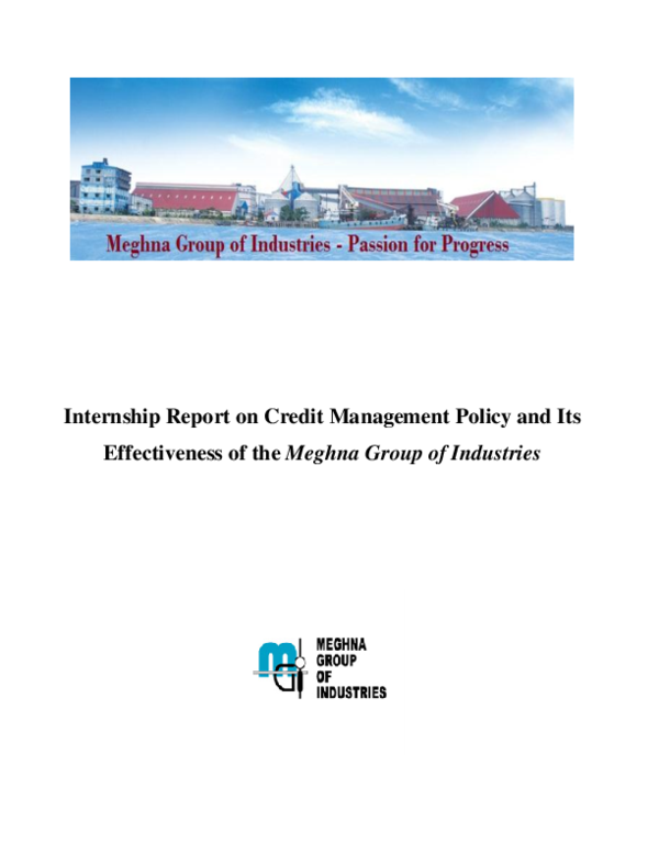 (PDF) Credit management policy and its effectiveness of the Meghna ...