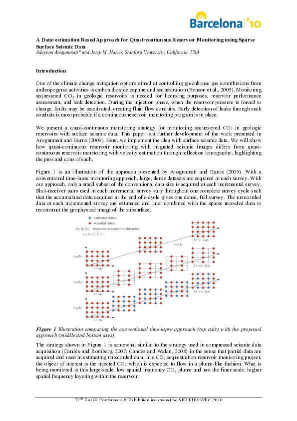 Pdf A Data Estimation Based Approach For Quasi Continuous Reservoir Monitoring Using Sparse