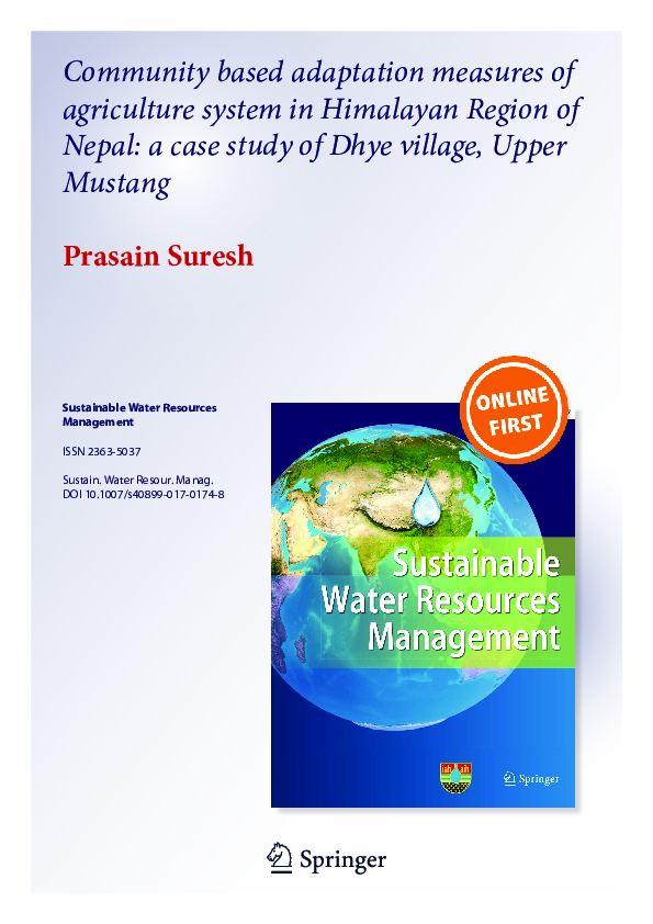 (PDF) Community based adaptation measures of agriculture system in ...