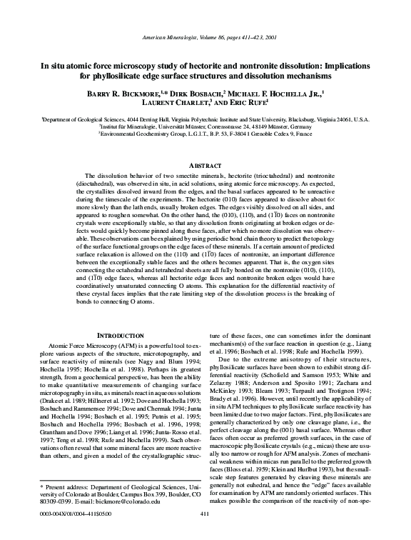 (PDF) In situ atomic force microscopy study of hectorite and nontronite ...