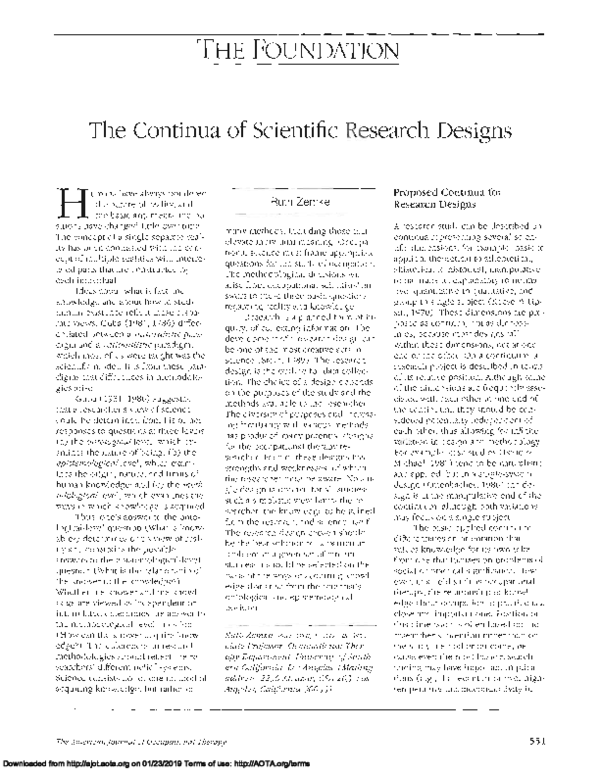 (PDF) The Continua of Scientific Research Designs