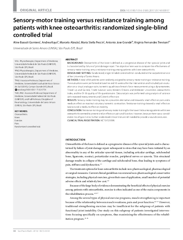 (PDF) Sensory-motor training versus resistance training in the ...