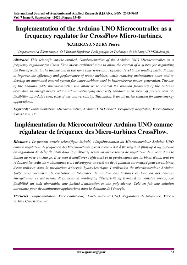 Pdf Implementation Of The Arduino Uno Microcontroller As A Frequency Regulator For Crossflow