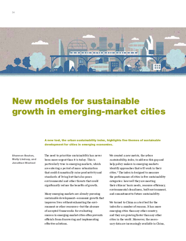 (PDF) New models for sustainable growth in emerging-market cities