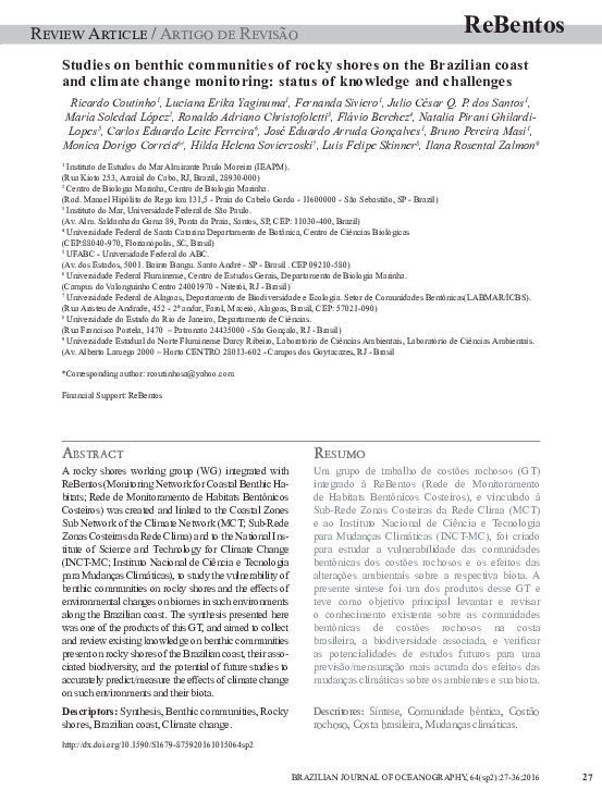 (PDF) Benthic Communities on Brazil's Rocky Shores