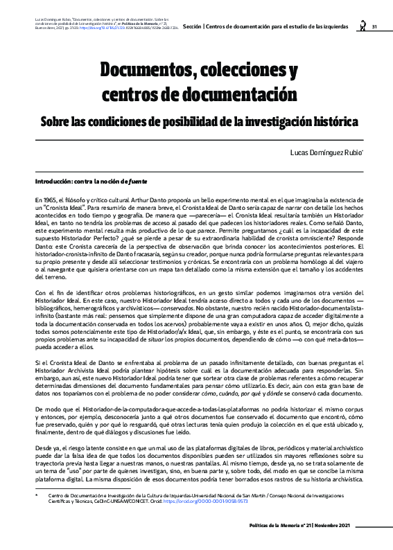 (PDF) Documentos, colecciones y centros de documentación