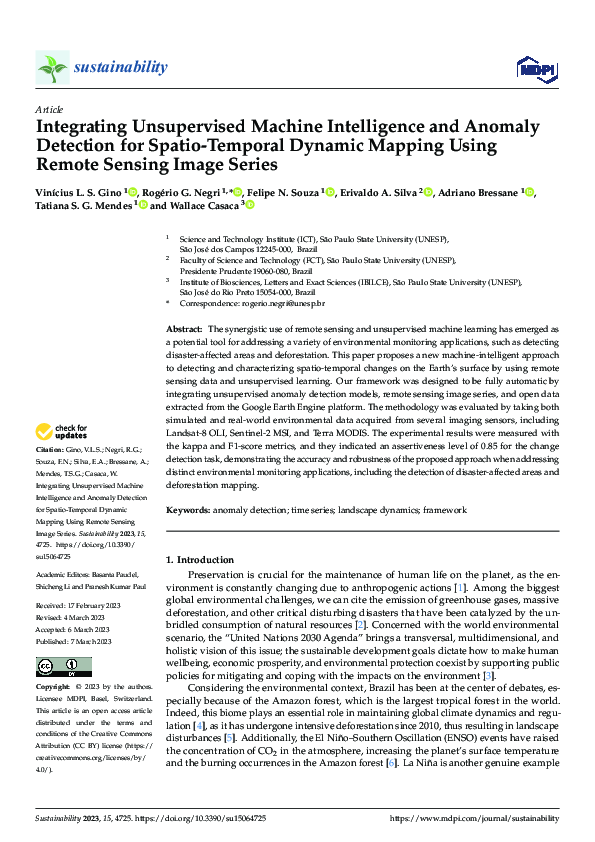 (PDF) Integrating Unsupervised Machine Intelligence and Anomaly Detection for Spatio-Temporal ...
