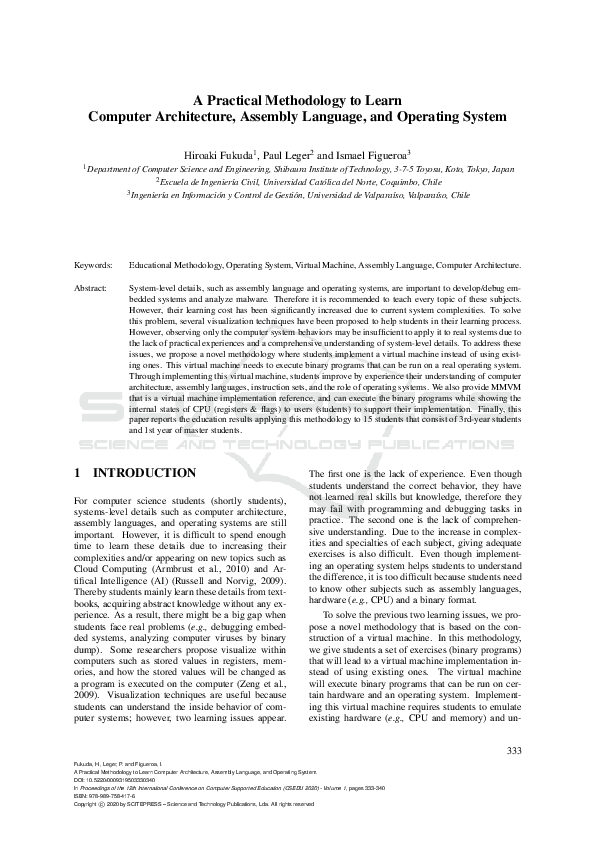 (PDF) A Practical Methodology to Learn Computer Architecture, Assembly ...