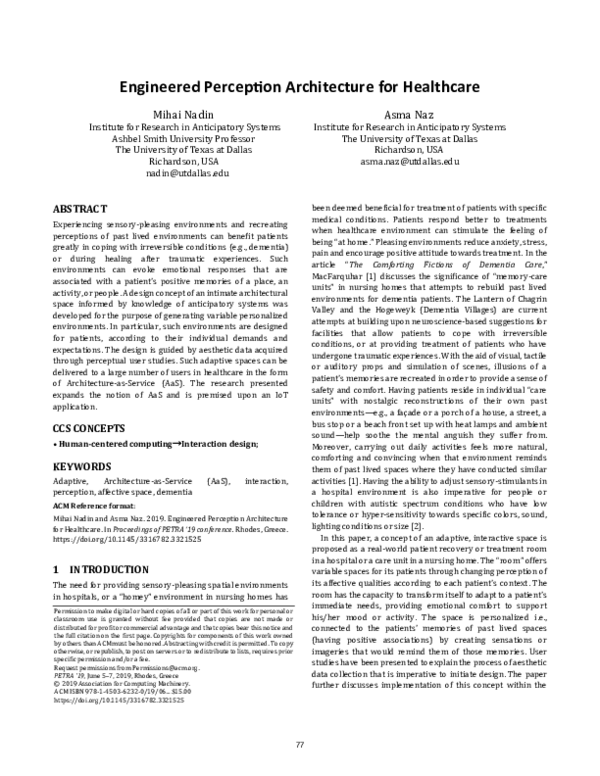 (PDF) Engineered Perception Architecture