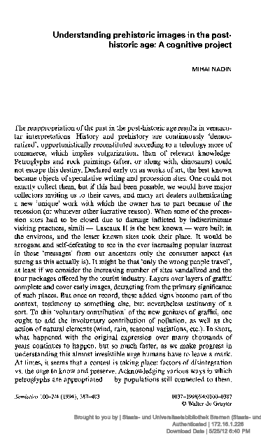 (PDF) Understanding prehistoric images in the post-historic age: A ...