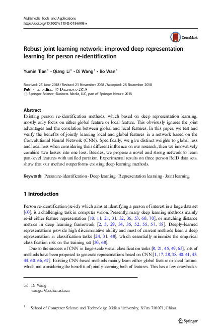Pdf Robust Joint Learning Network Improved Deep Representation