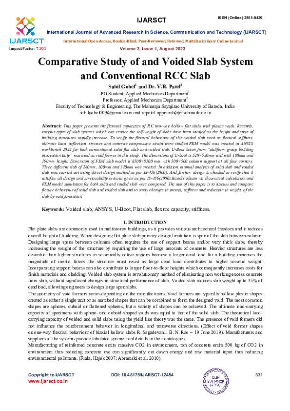 (PDF) Comparative Study of Voided Slab System and Conventional RCC Slab