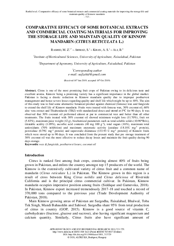 (PDF) Comparative Efficacy of Some Botanical Extracts and Commercial ...