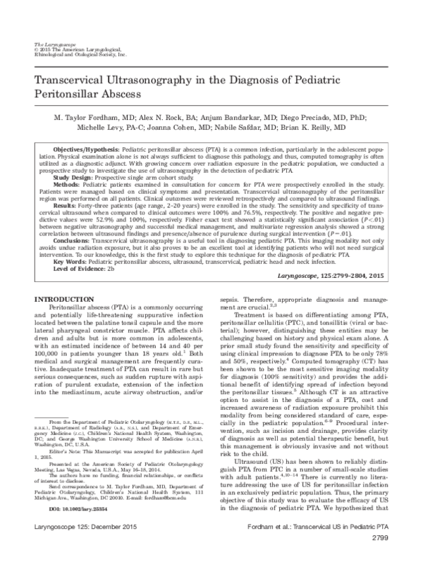 (PDF) Transcervical ultrasonography in the diagnosis of pediatric ...