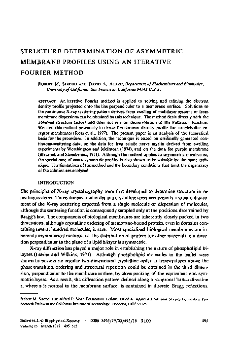 (PDF) Structure determination of asymmetric membrane profiles using an iterative Fourier method