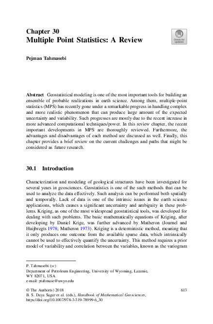(PDF) Multiple Point Statistics: A Review