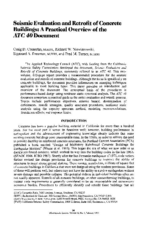 (PDF) Seismic Evaluation and Retrofit of Concrete Buildings: A ...